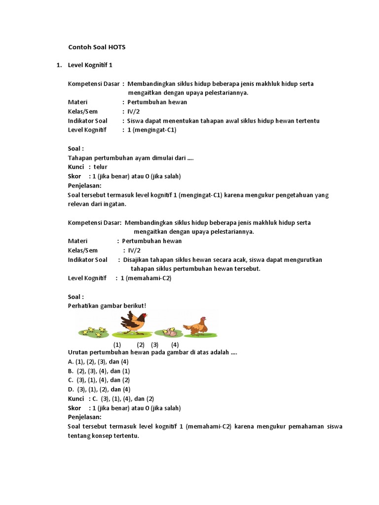 Contoh Soal HOTS IPA SD | PDF
