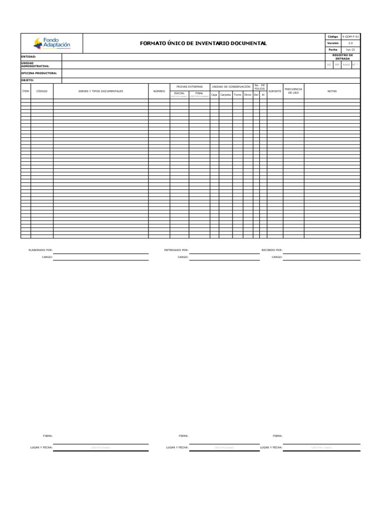 9-GDM-F-01 Formato Unico de Inventario Documental | PDF | Archivo de computadora