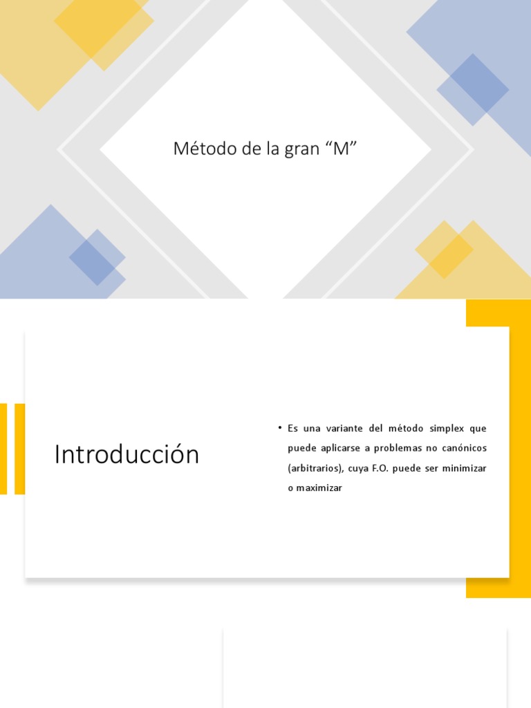 Método de la Gran M en Programación Lineal | PDF