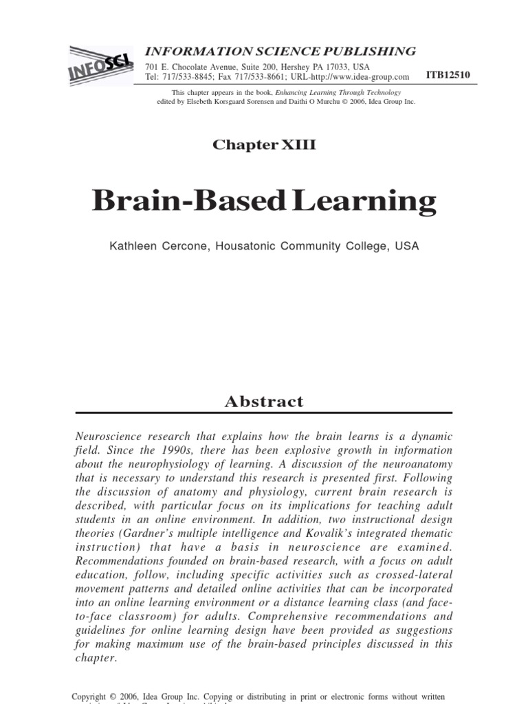 Brain-Based Learning: Information Science Publishing | PDF