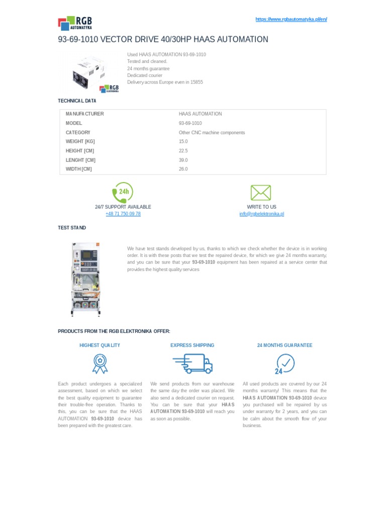 93-69-1010 HAAS AUTOMATION - Product Information | PDF | Automation ...
