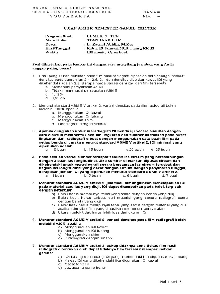 Soal 2 Standard Dan Code UTR-2015 | PDF