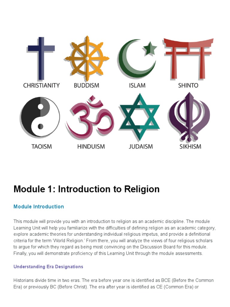 Module 1 - Introduction To Religion | PDF | Anno Domini | Deities