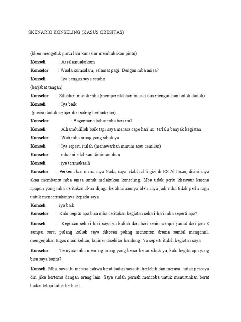 Skenario Konseling Individu | PDF | Pengembangan Diri