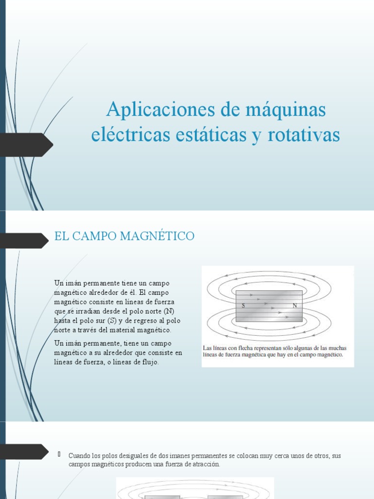Aplicaciones de Máquinas Eléctricas Estáticas y Rotativas | PDF | Campo magnético | Corriente ...