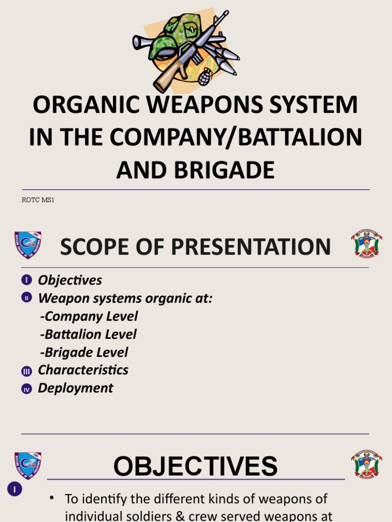 Organic Weapons System in The Company/Battalion and Brigade: Rotc Ms1 ...