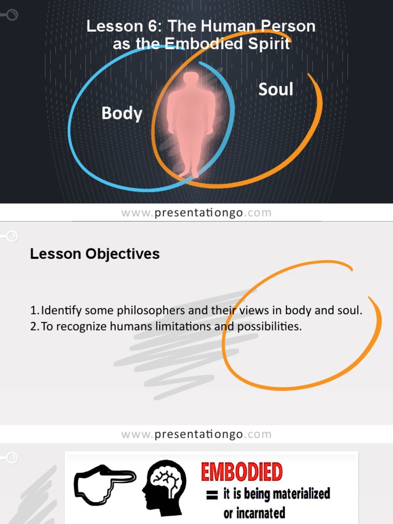 Lesson 6 The Human Person As Embodied Spirit | PDF