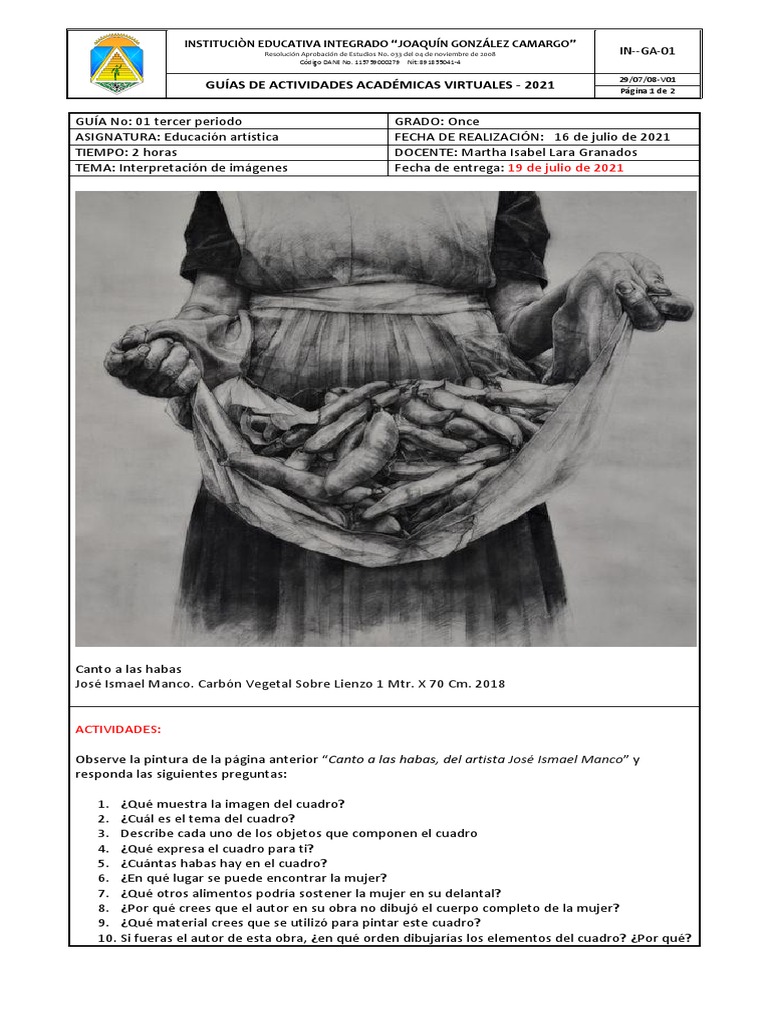 Guia 01 Artística Once 3P | PDF | Pinturas