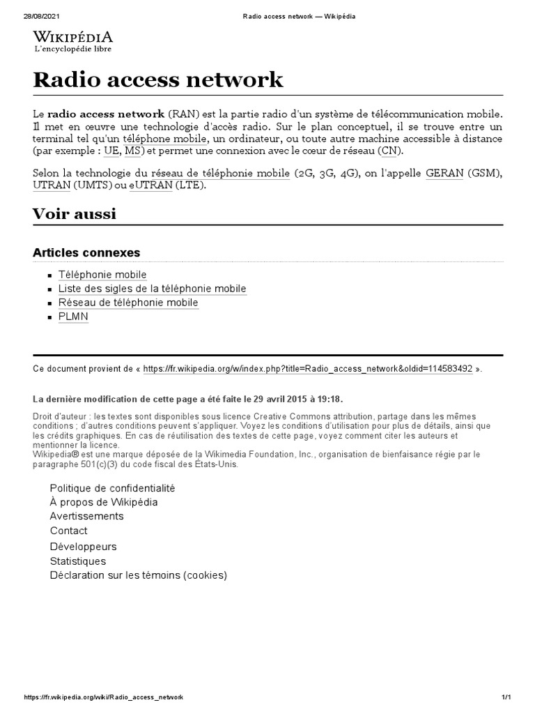 Radio Access Network | PDF