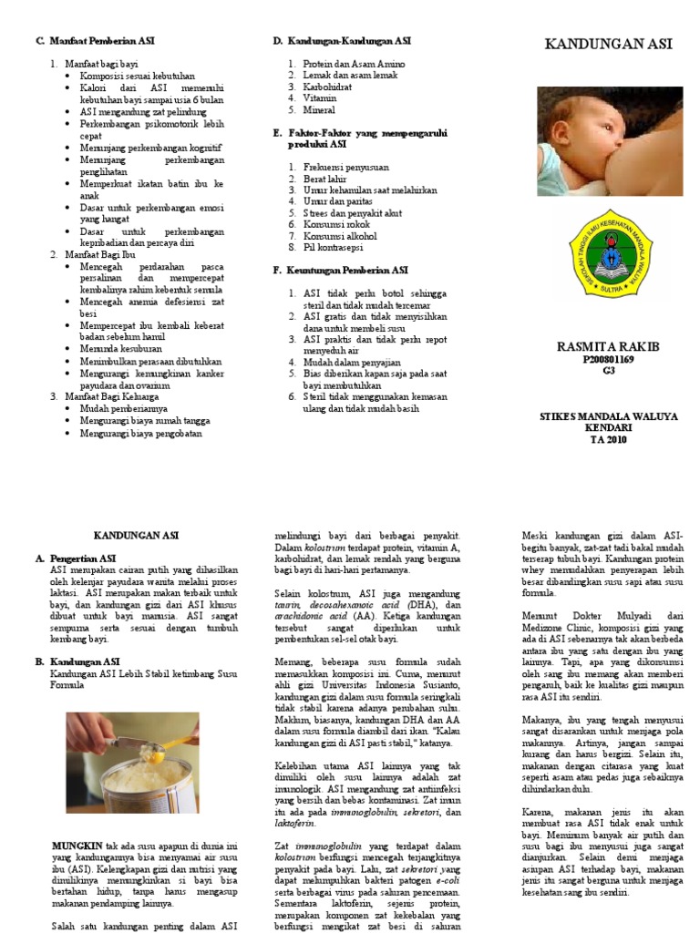 Kandungan Asi: C. Manfaat Pemberian ASI D. Kandungan-Kandungan ASI | PDF