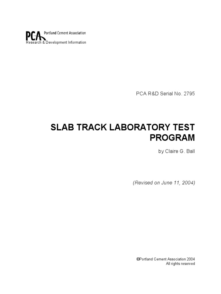 Slab Track Laboratory Test Program | PDF | Track (Rail Transport ...