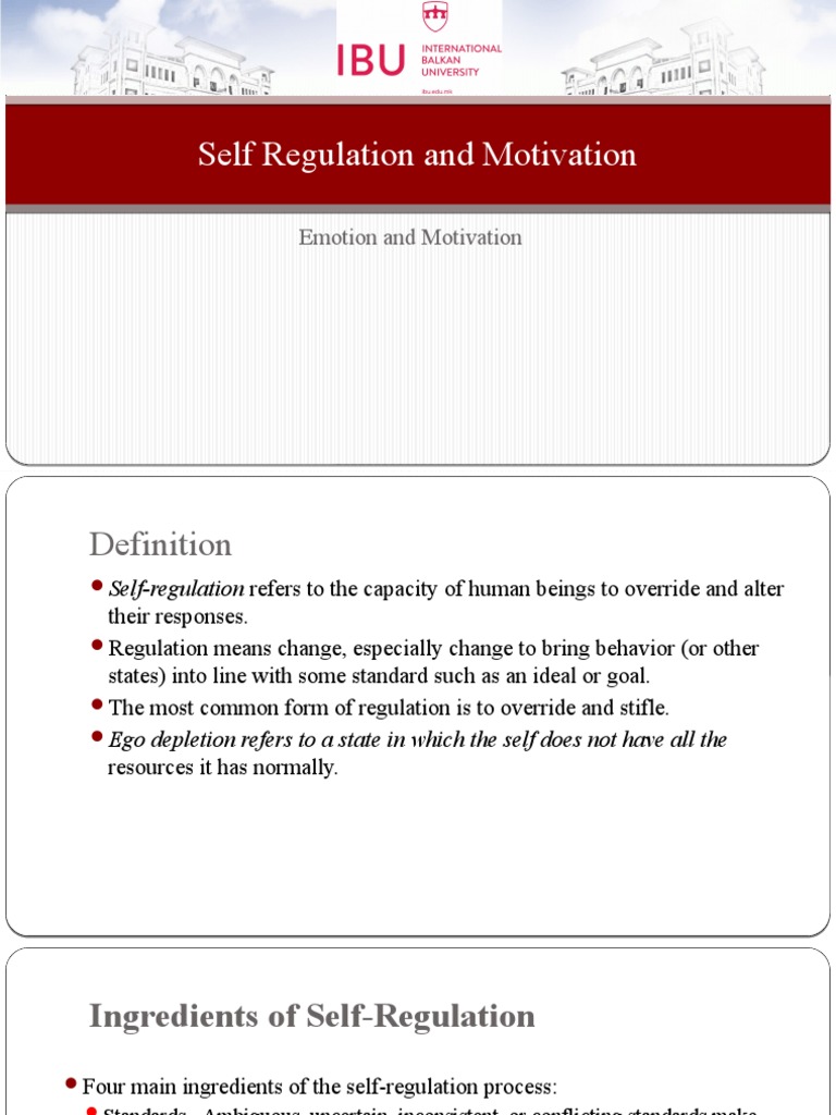 Self Regulation and Motivation | PDF | Self-Management | Self Control