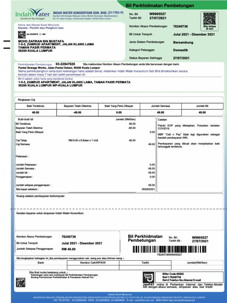 IWK - Julai Hingga Disember 2021 | PDF