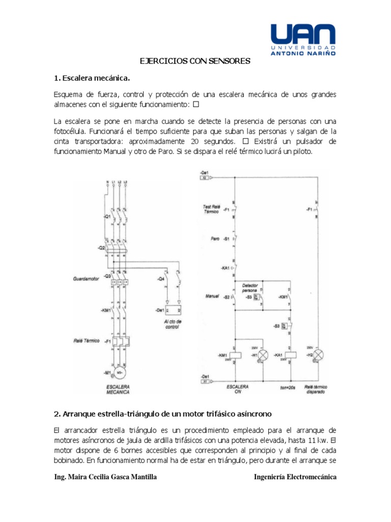 Actividad Esquemas Electricos Con Sensores | PDF | Relé | Electricidad
