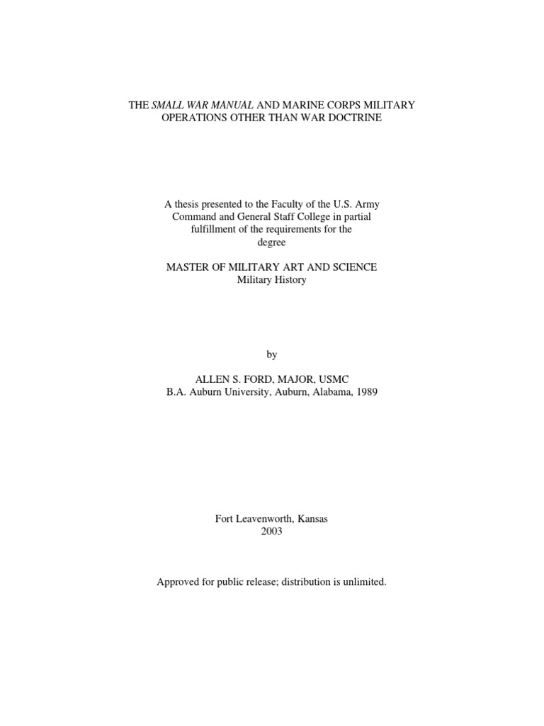 Small Wars Manual USMC | PDF | Marine Air Ground Task Force | United ...
