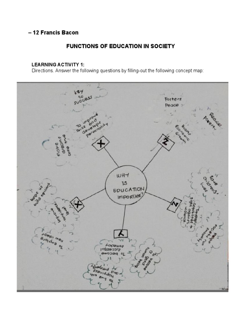 12 Francis Bacon Functions of Education in Society: Learning Activity 1 ...