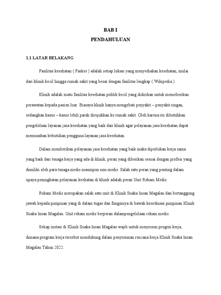 Program Kerja RM | PDF