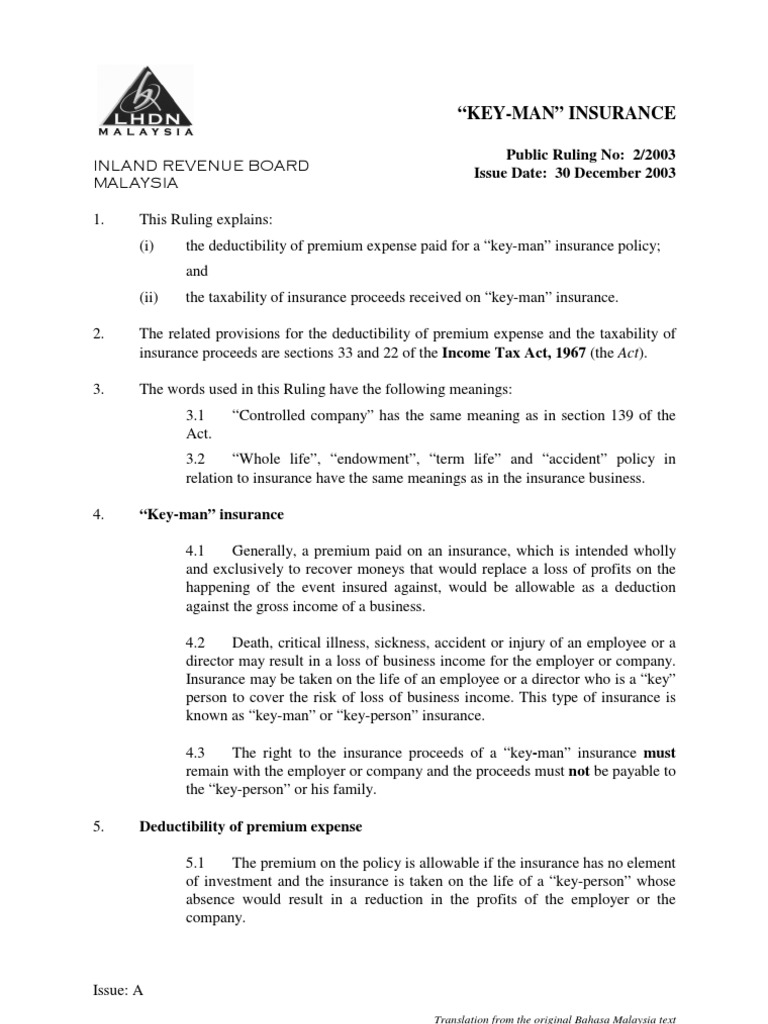 Key-Man Insurance - PR 02-03 (301203) | PDF | Insurance | Insurance Policy