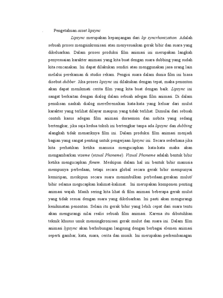Pengetahuan Asset Lipsync Ataw Ekpresi | PDF Pengetahuan Asset Lipsync Ataw Ekpresi | PDF