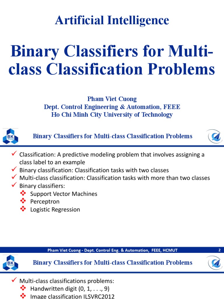 Video 5 - AI - Binary Classifier For Multi-Class | PDF | Statistical Classification | Cognition