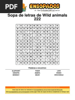 Sopa de Letras de Animales Vertebrados e Invertebrados | PDF ...