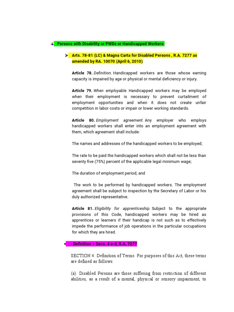 Labor PWD Reporting | PDF | Disability | Employment