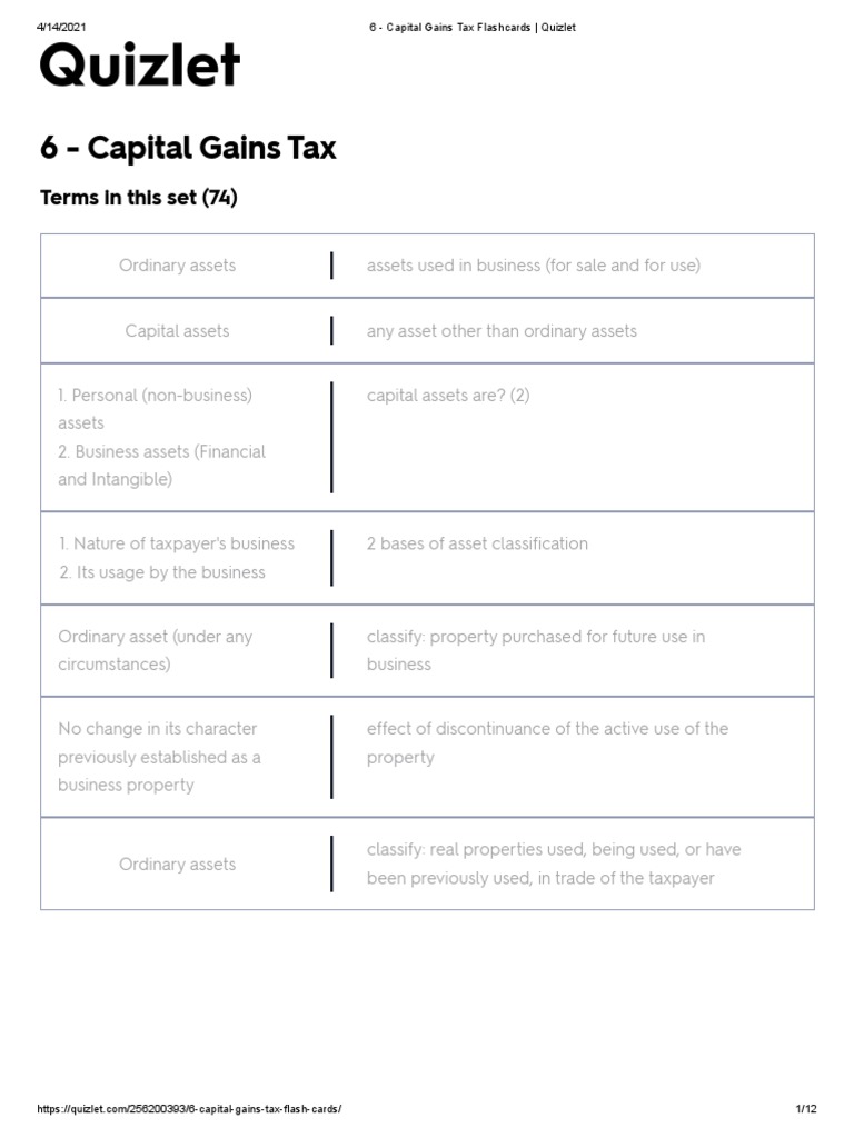 Capital Gains Tax Overview and Rules | PDF | Capital Gains Tax | Taxes