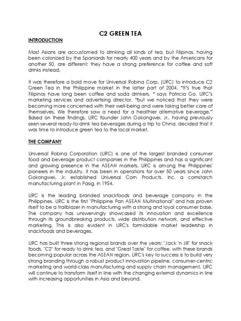 C2 Green Tea | PDF | Drink | Tea