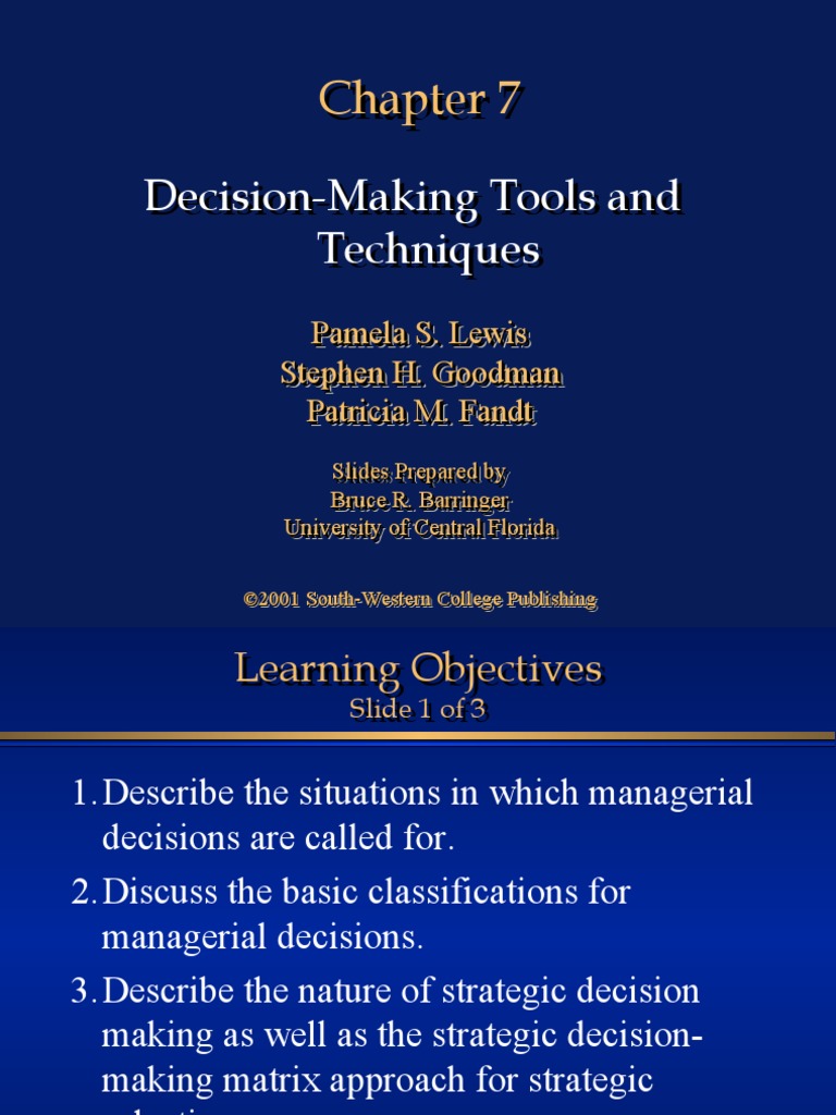 Decision-Making Tools and Techniques | PDF | Decision Making | Business