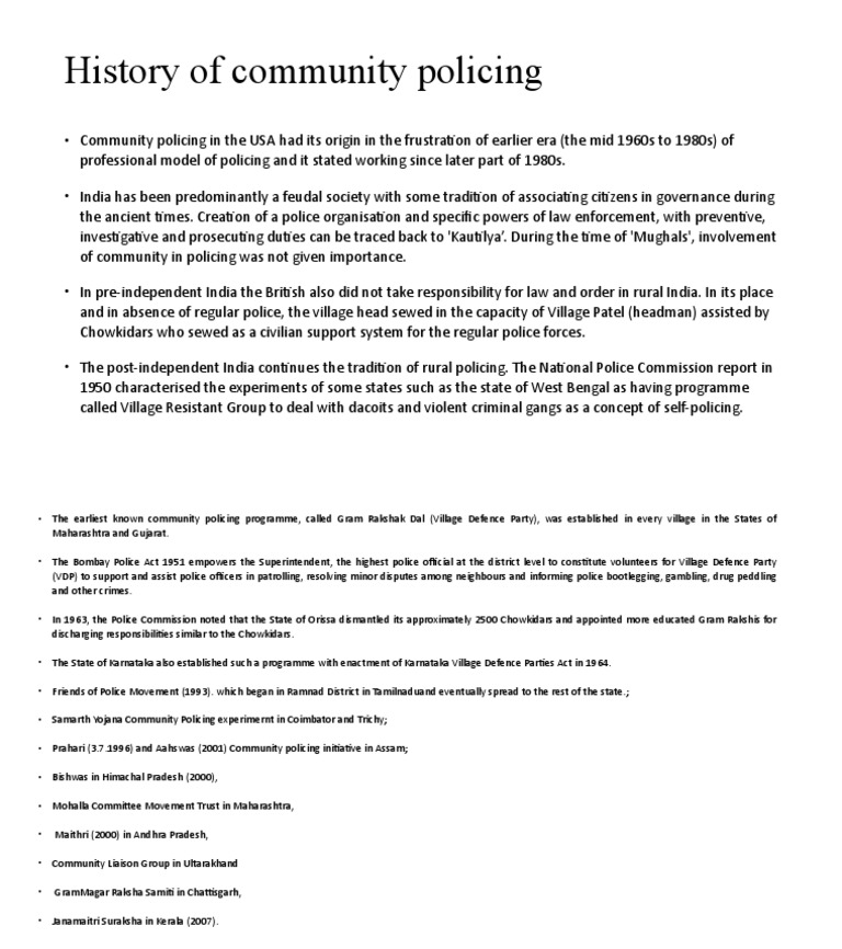 History of Community Policing 1 | PDF | Police | Community Policing