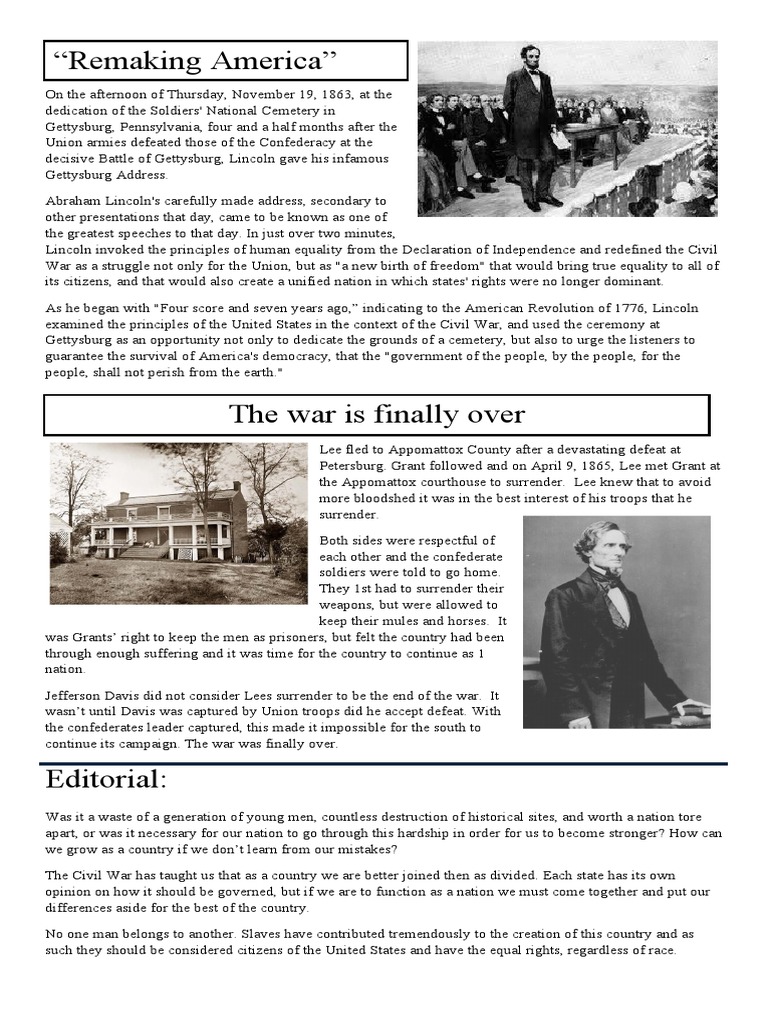 Newspaper - Civil War 1 | PDF | Battle Of Gettysburg | American Civil War