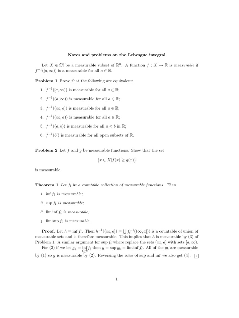 A Comprehensive Examination of Measurable Functions and the Construction of the Lebesgue ...