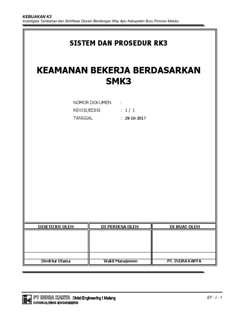 KEAMANAN BEKERJA BERDASARKAN SMK3 | PDF