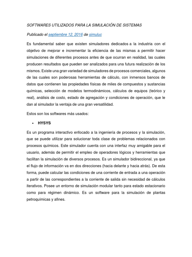 Catalogo 3, de Programas de Simulacion | PDF | Simulación | Software