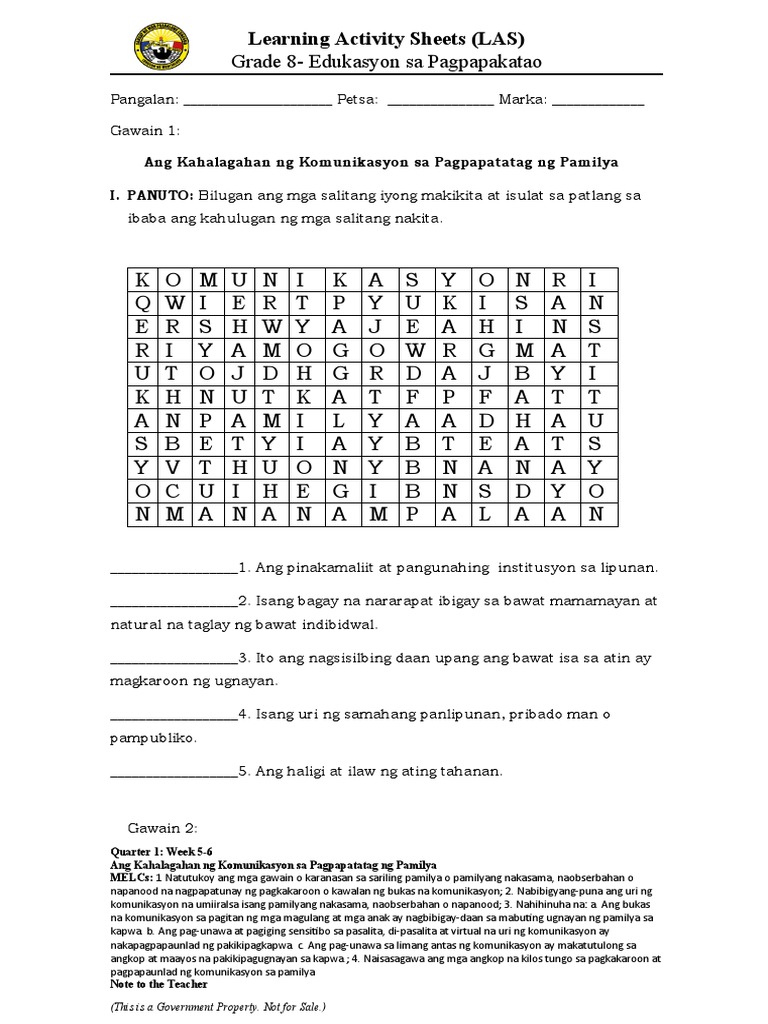 EsP 8 Q1 LAS 3 | PDF