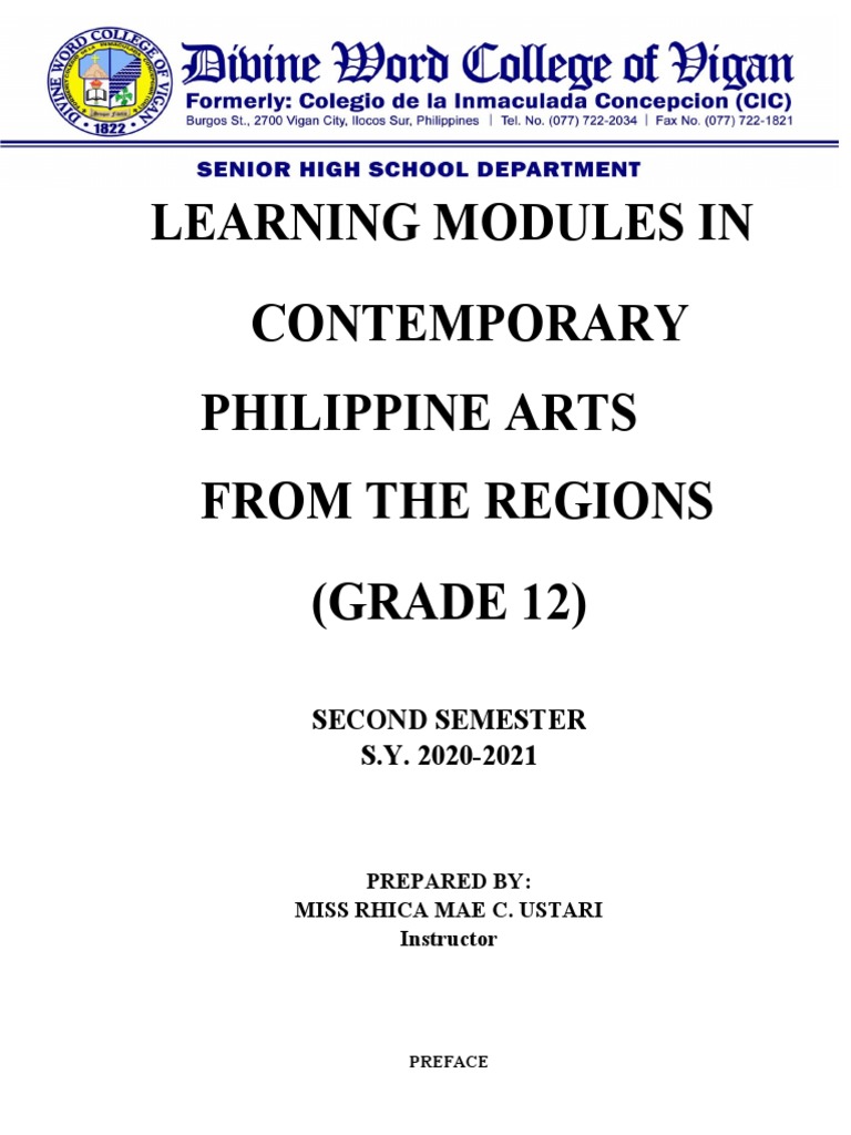 Learning Modules in Contemporary Philippine Arts From The Regions ...