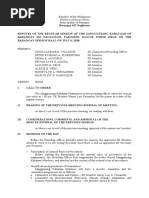 Sangguniang Kabataan: Minutes of The Meeting | PDF | Government