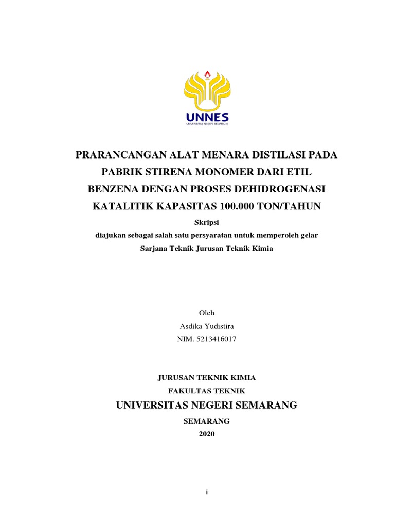 Pemisahan Etil Benzene Dan Stirena | PDF