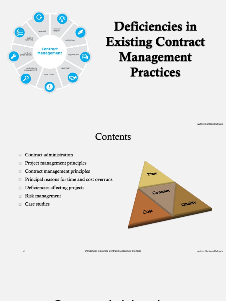 Deficiencies in Existing Contract Management Practices | PDF ...