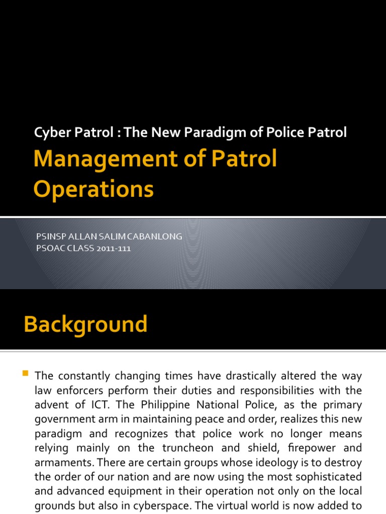 Management of Patrol Operations | PDF | Computer Security | Security