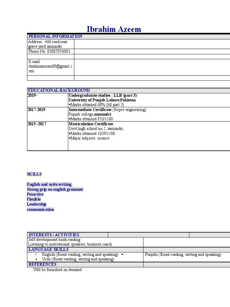 Ibrahim CV | PDF | Career & Growth | Language Arts & Discipline