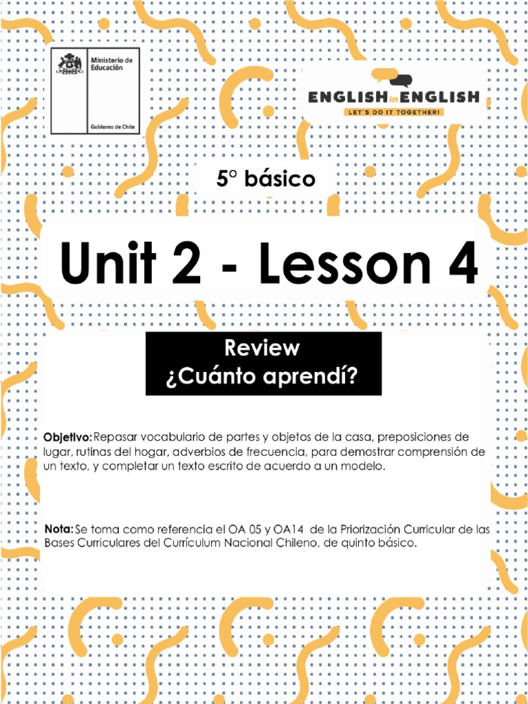 5° Básico - Unit 2 Lesson 4 | PDF | Linguistics