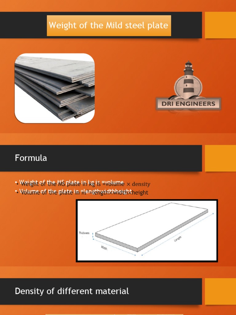 MS Plate Weight Calculation Guide | PDF