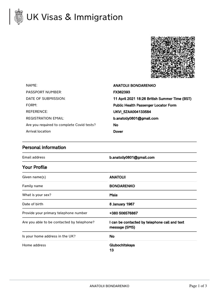 UK Visas & Immigration: Personal Information | Download Free PDF ...