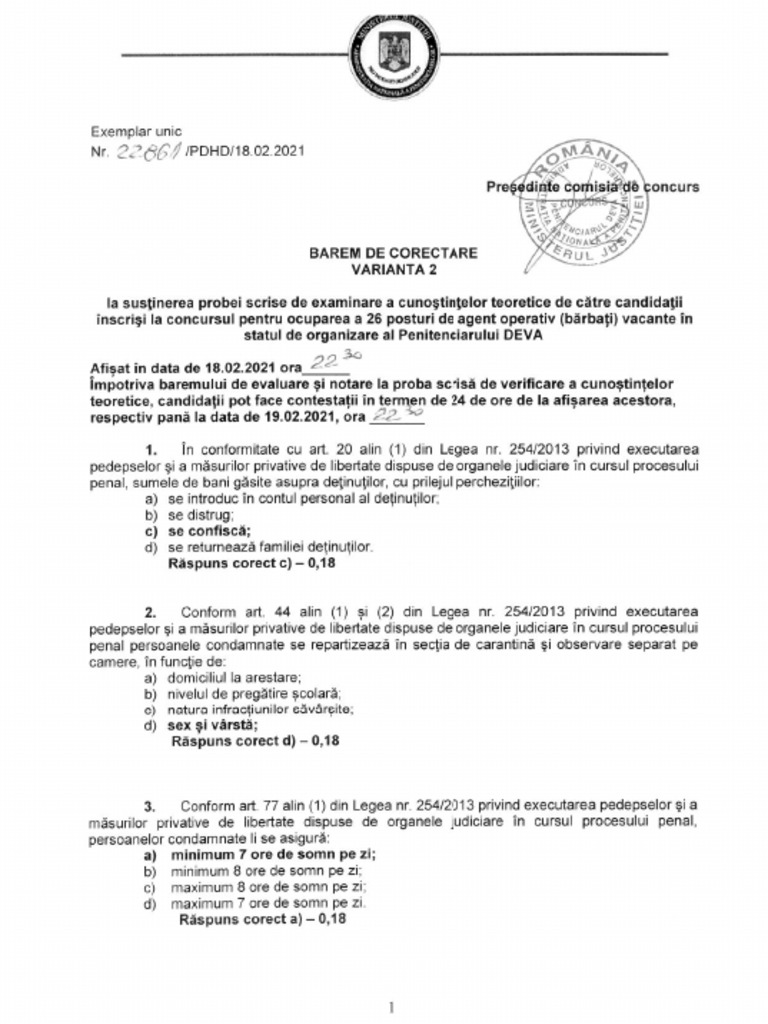 Barem Corectare Varianta 2 | PDF