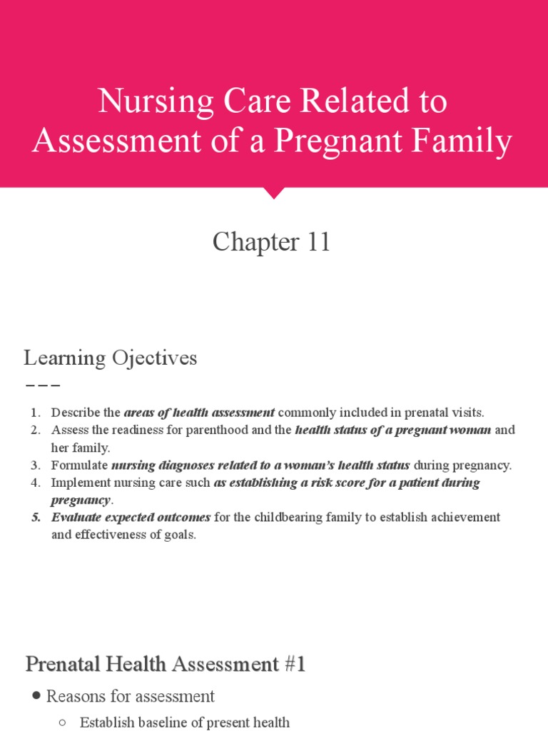 Nursing Care Related To Assessment of A Pregnant Family | PDF | Pregnancy | Prenatal Development