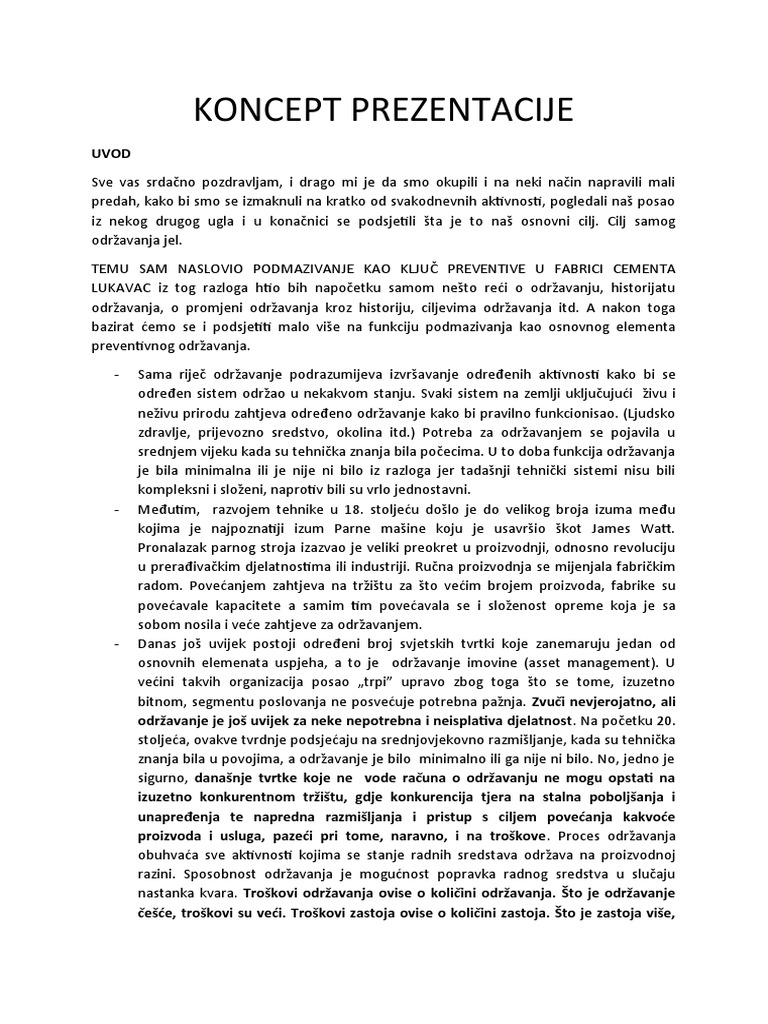 Koncept Prezentacije - Preventiva | PDF