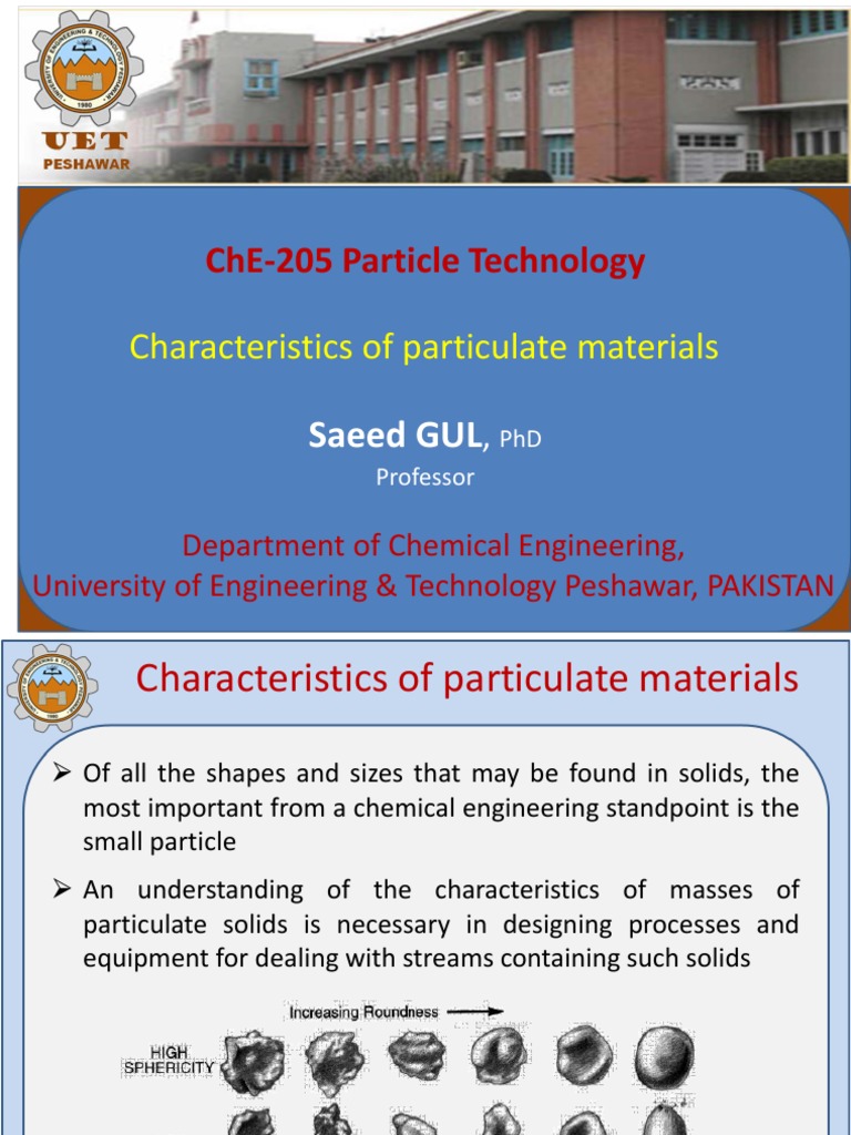 1-Charecteristcs of Particulate Solids | PDF | Physical Sciences ...