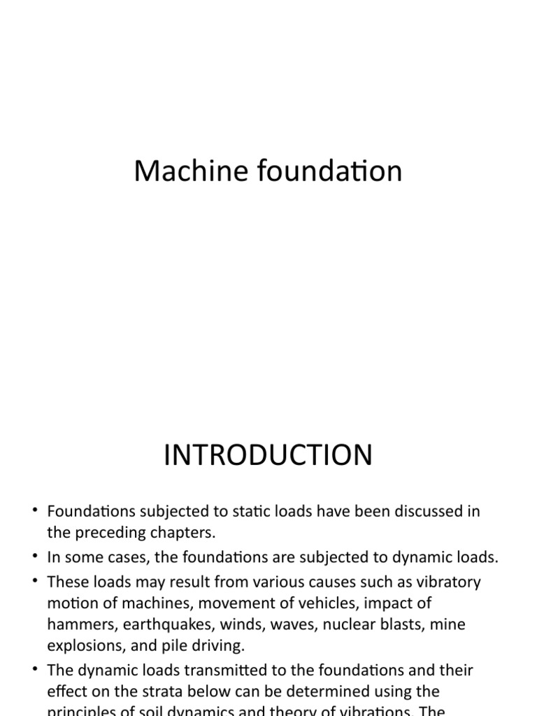 Analysis of Vibration in Machine Foundations: Determining Parameters ...