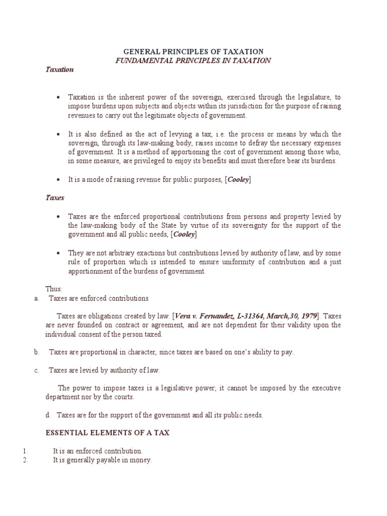 General Principles of Taxation | PDF | Taxes | Sovereignty